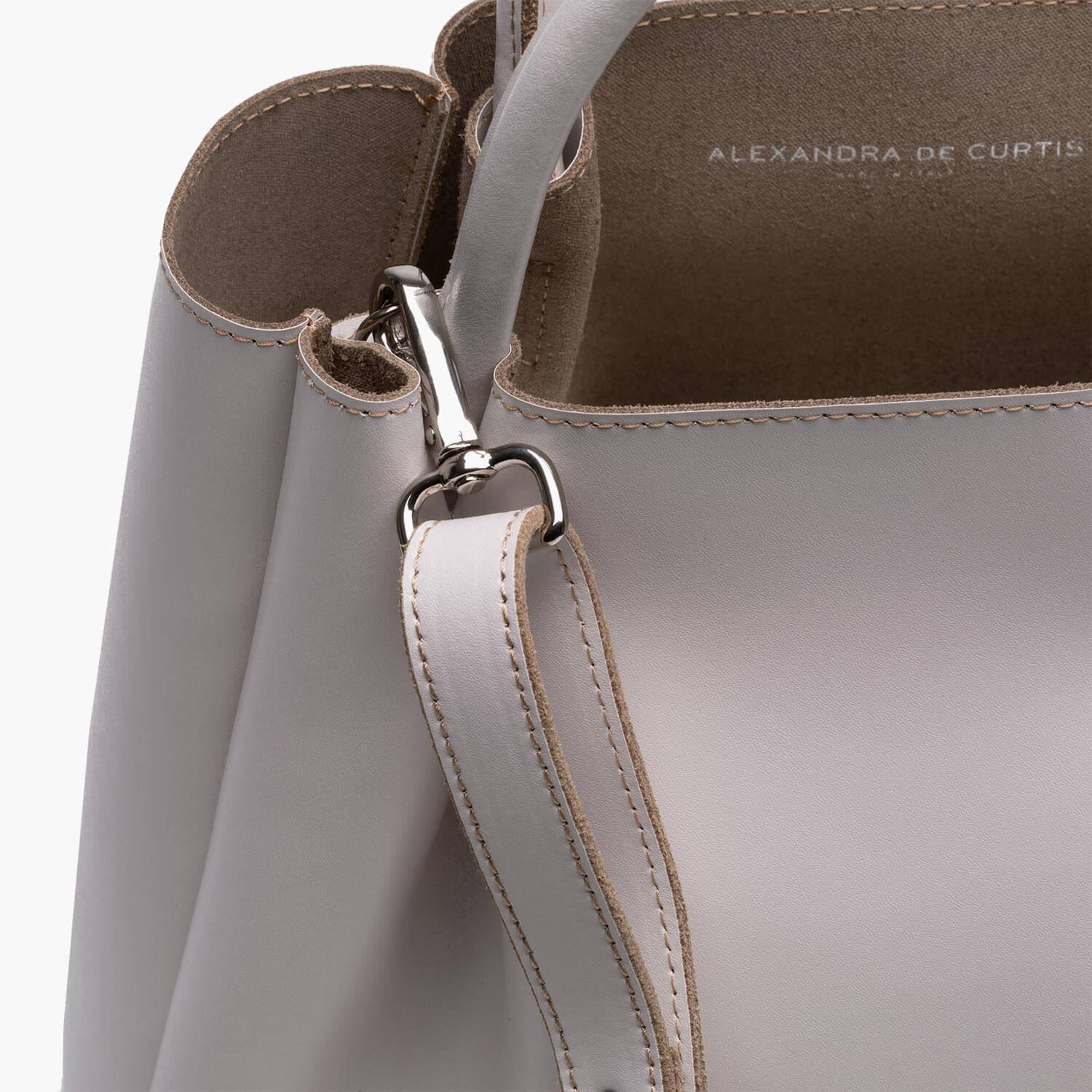 Amalfi Large Leather Tote Bag - Cream — ALEXANDRA DE CURTIS | Italian ...