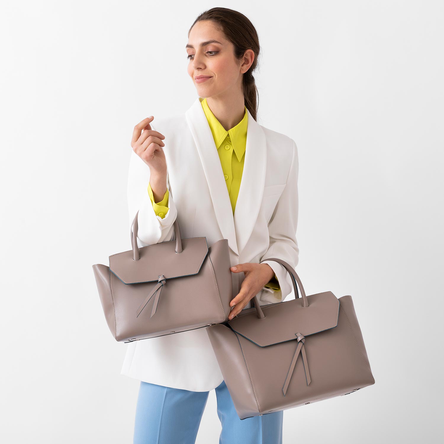 Loren Large Leather Tote Laptop Bag - Fango — ALEXANDRA DE CURTIS ...