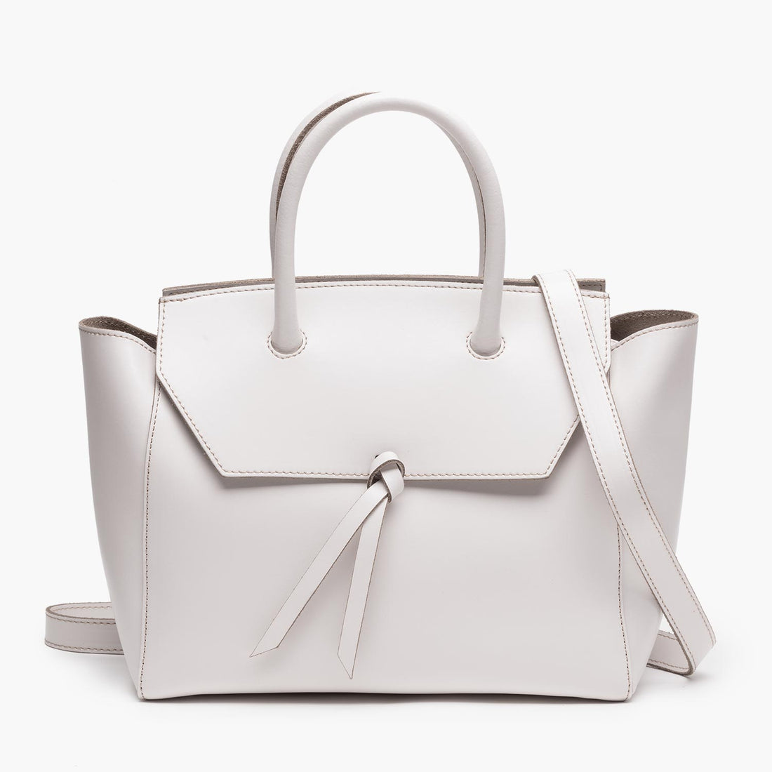 Loren Medium Leather Tote Bag - Cream — ALEXANDRA DE CURTIS | Italian ...