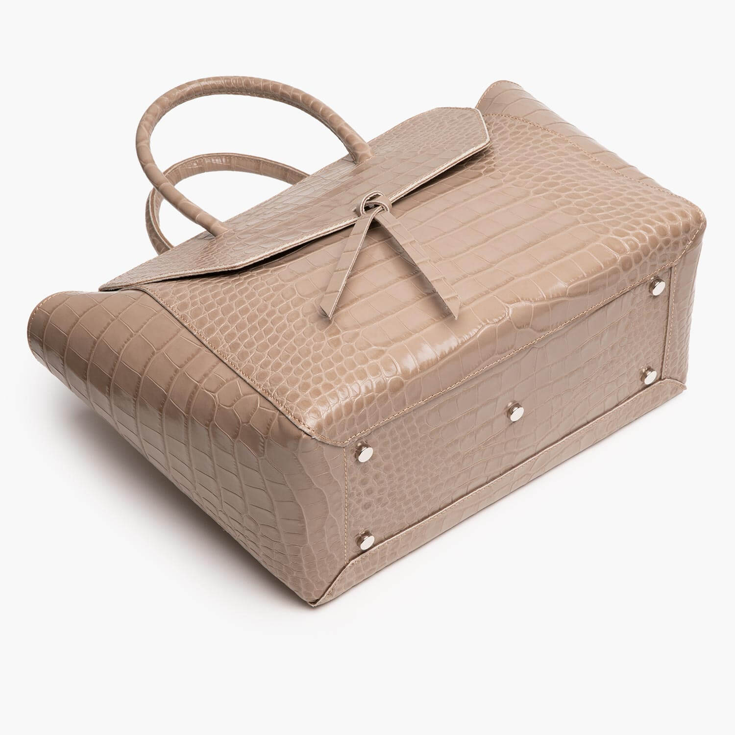 Loren Tote - Fango Croc Print — ALEXANDRA DE CURTIS | Italian Leather ...