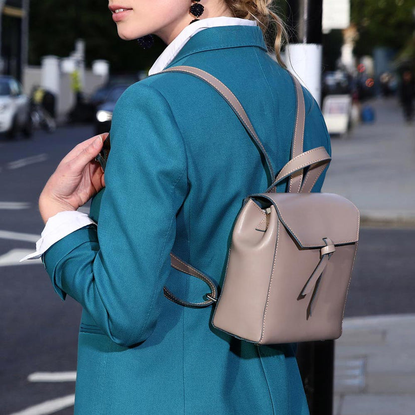 Bellagio Leather Mini Backpack - Fango — ALEXANDRA DE CURTIS | Italian ...