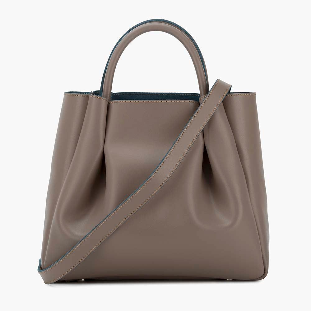 Amalfi Leather Medium Tote Bag - Fango — ALEXANDRA DE CURTIS | Italian ...