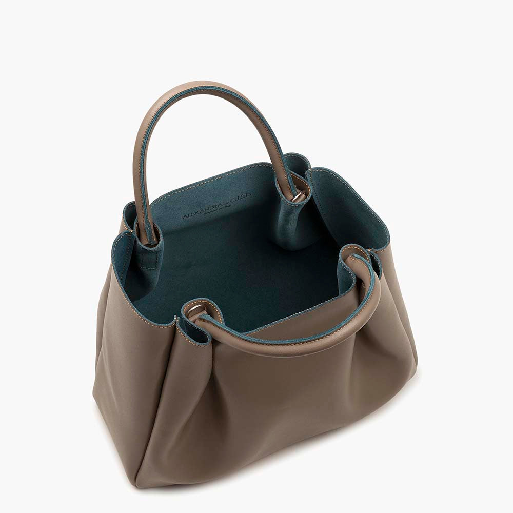 Amalfi Leather Medium Tote Bag - Fango — ALEXANDRA DE CURTIS | Italian ...
