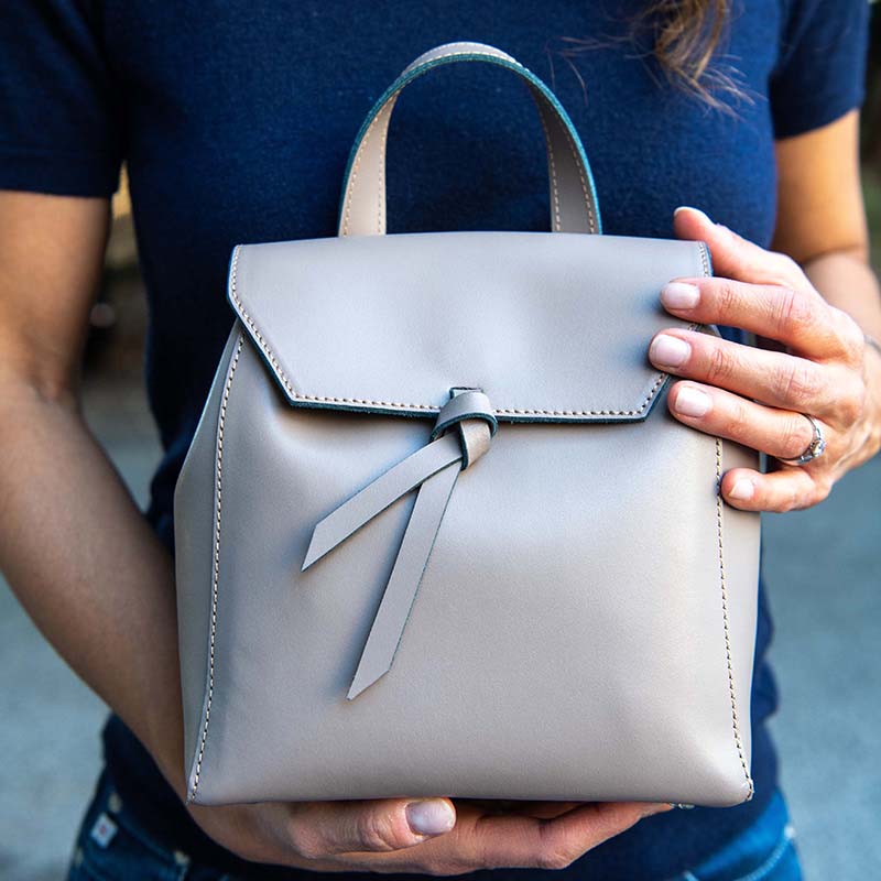 Bellagio Leather Mini Backpack - Fango — ALEXANDRA DE CURTIS | Italian ...